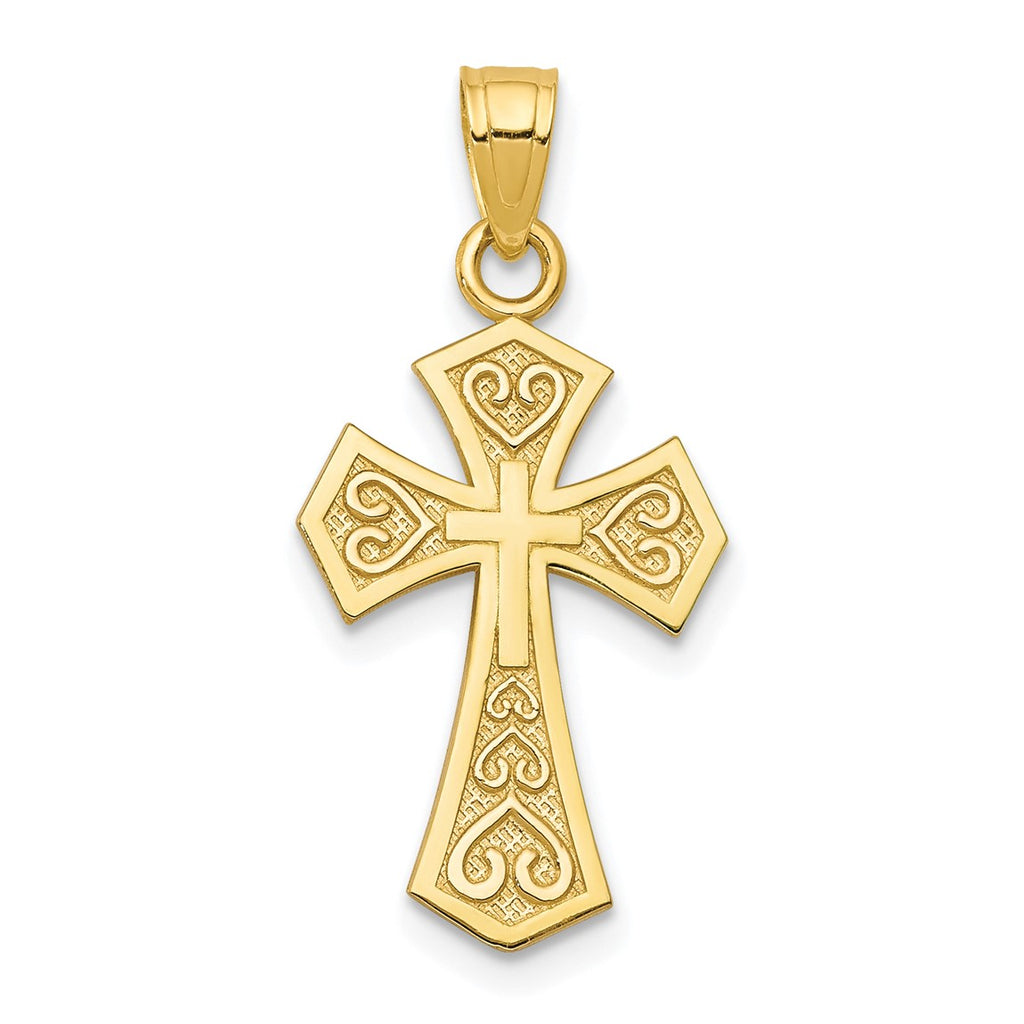 10k Yellow Gold Reversible Cross Pendant – Wellness Marketer Jewelry ...