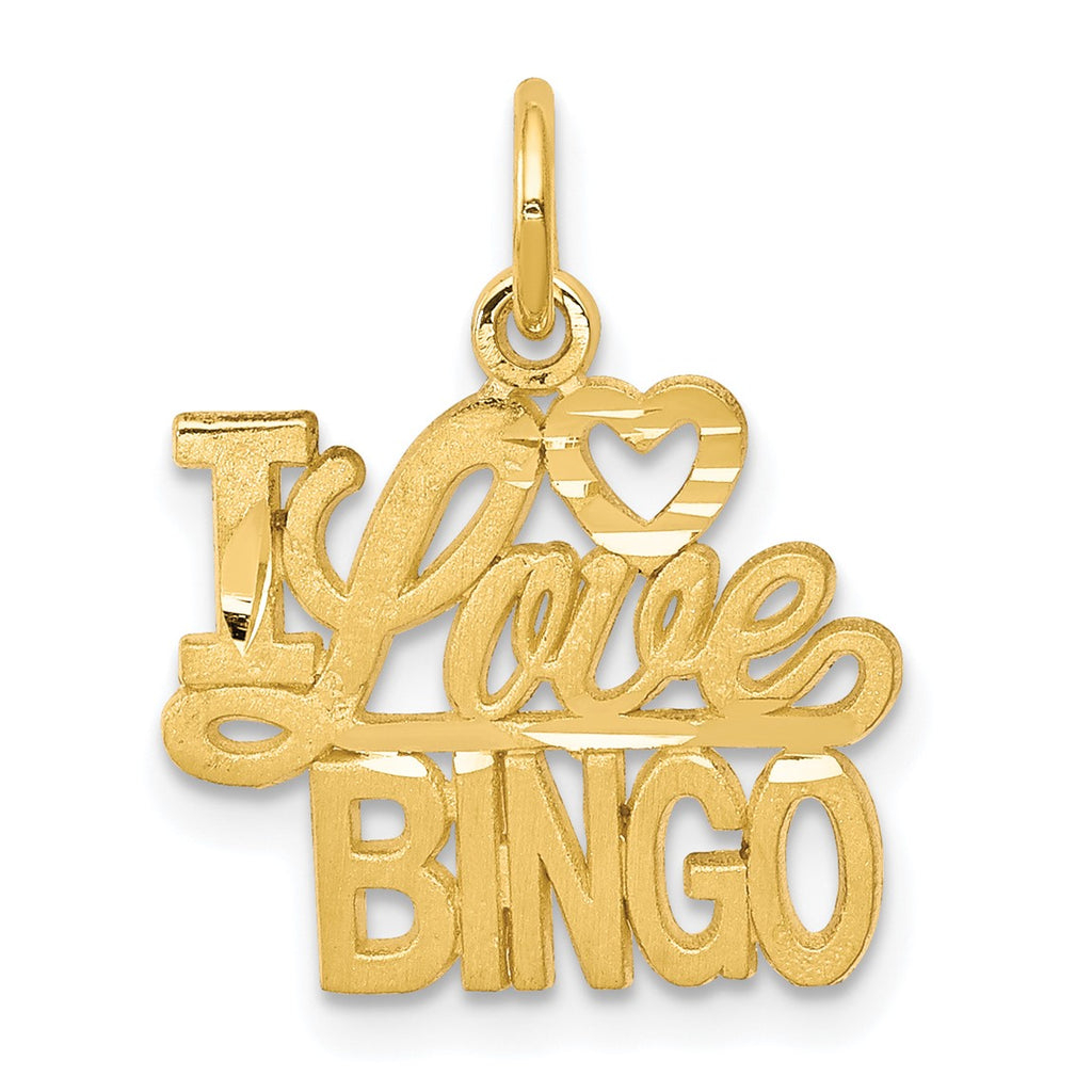 10k Yellow Gold I LOVE BINGO Charm – Wellness Marketer Jewelry ...