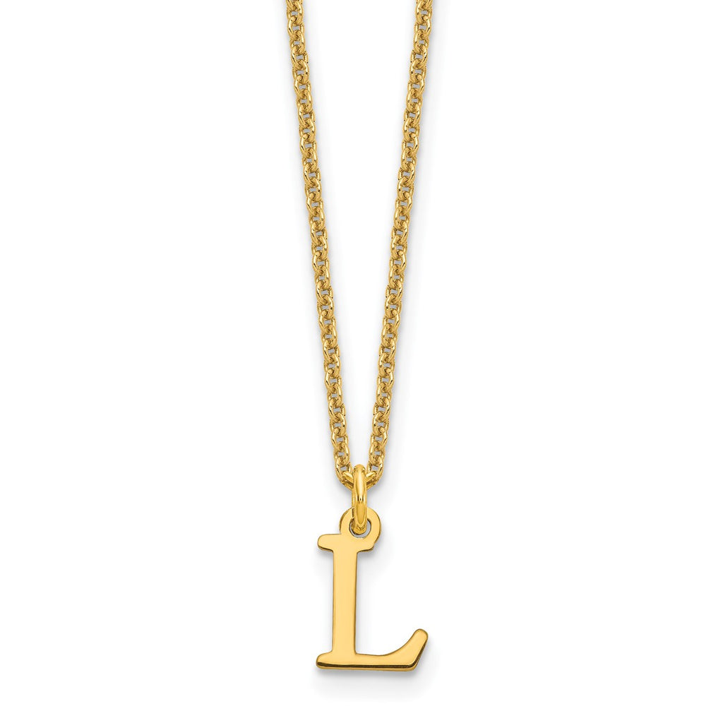 18" 10K Yellow Gold Cutout Letter L Initial Necklace – Wellness ...