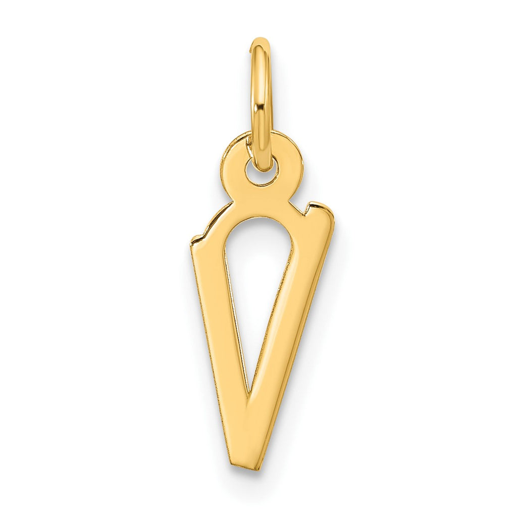 10K Yellow Gold Large Slanted Block Initial V Charm – Wellness Marketer ...