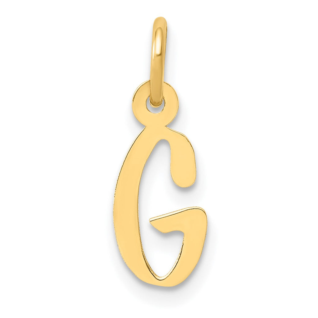 10K Yellow Gold Small Slanted Block Initial G Charm – Wellness Marketer ...
