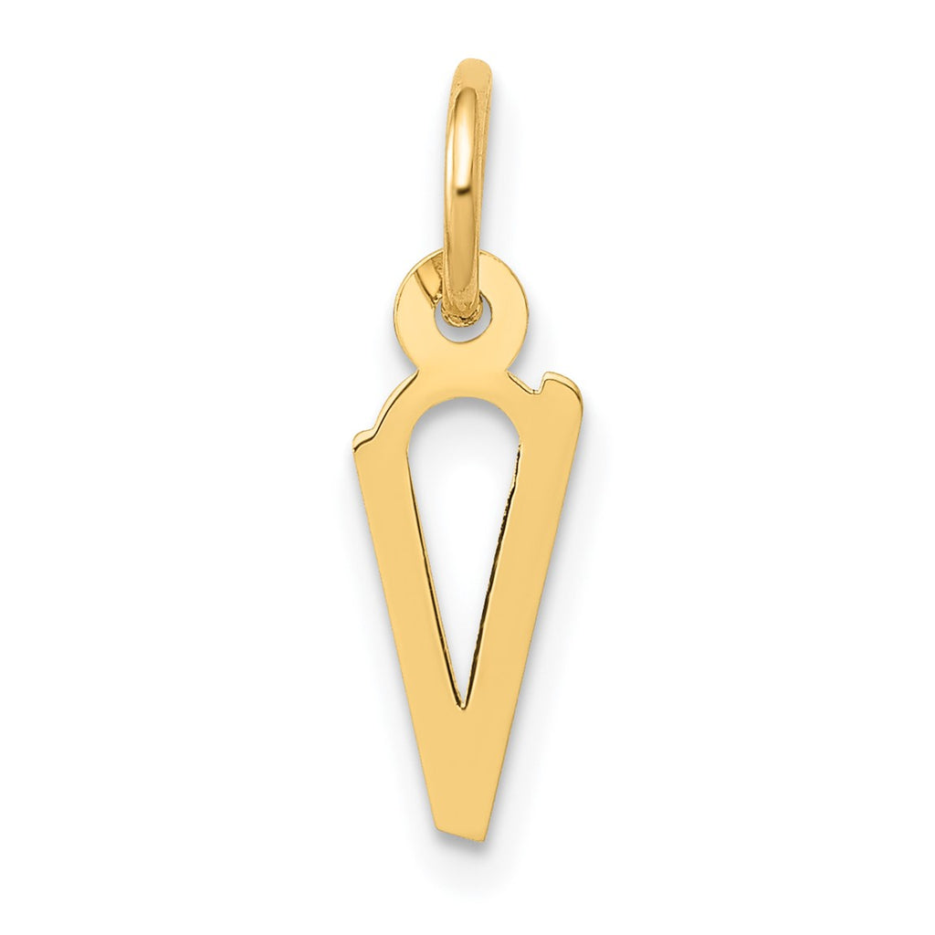 10K Yellow Gold Small Slanted Block Initial V Charm – Wellness Marketer ...