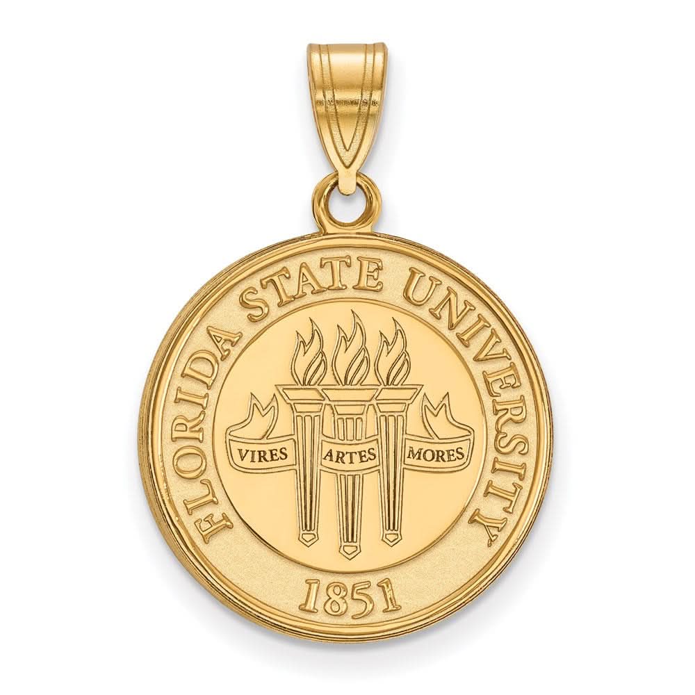 14k Gold LogoArt Florida State University Large Crest Pendant ...
