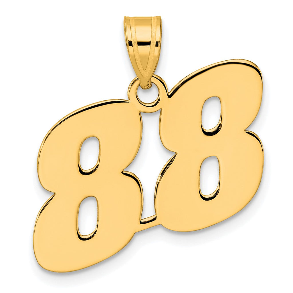14k Yellow Gold Polished Block Number 88 Pendant – Wellness Marketer ...