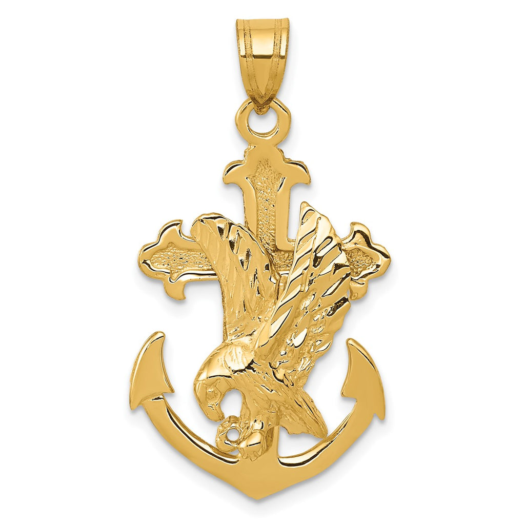 14k Yellow Gold Mariners Cross with Eagle Pendant – Wellness Marketer ...