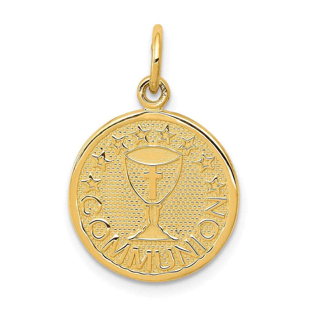 14k Yellow Gold Satin and Polished Communion Charm – Wellness Marketer ...