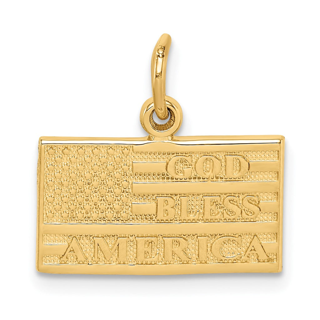 14k Yellow Gold God Bless America Flag Charm – Wellness Marketer ...