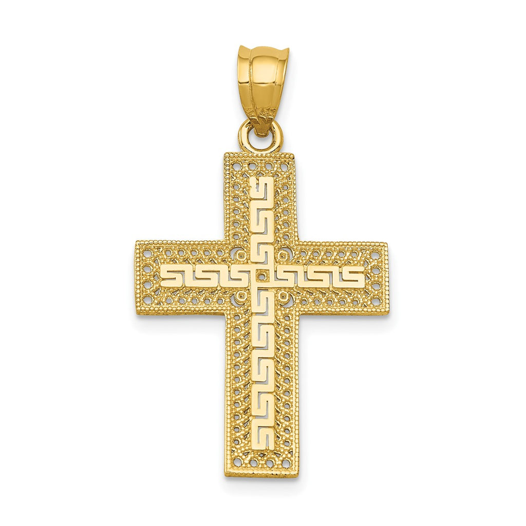 14k Yellow Gold Greek Filigree Cross Pendant – Wellness Marketer ...