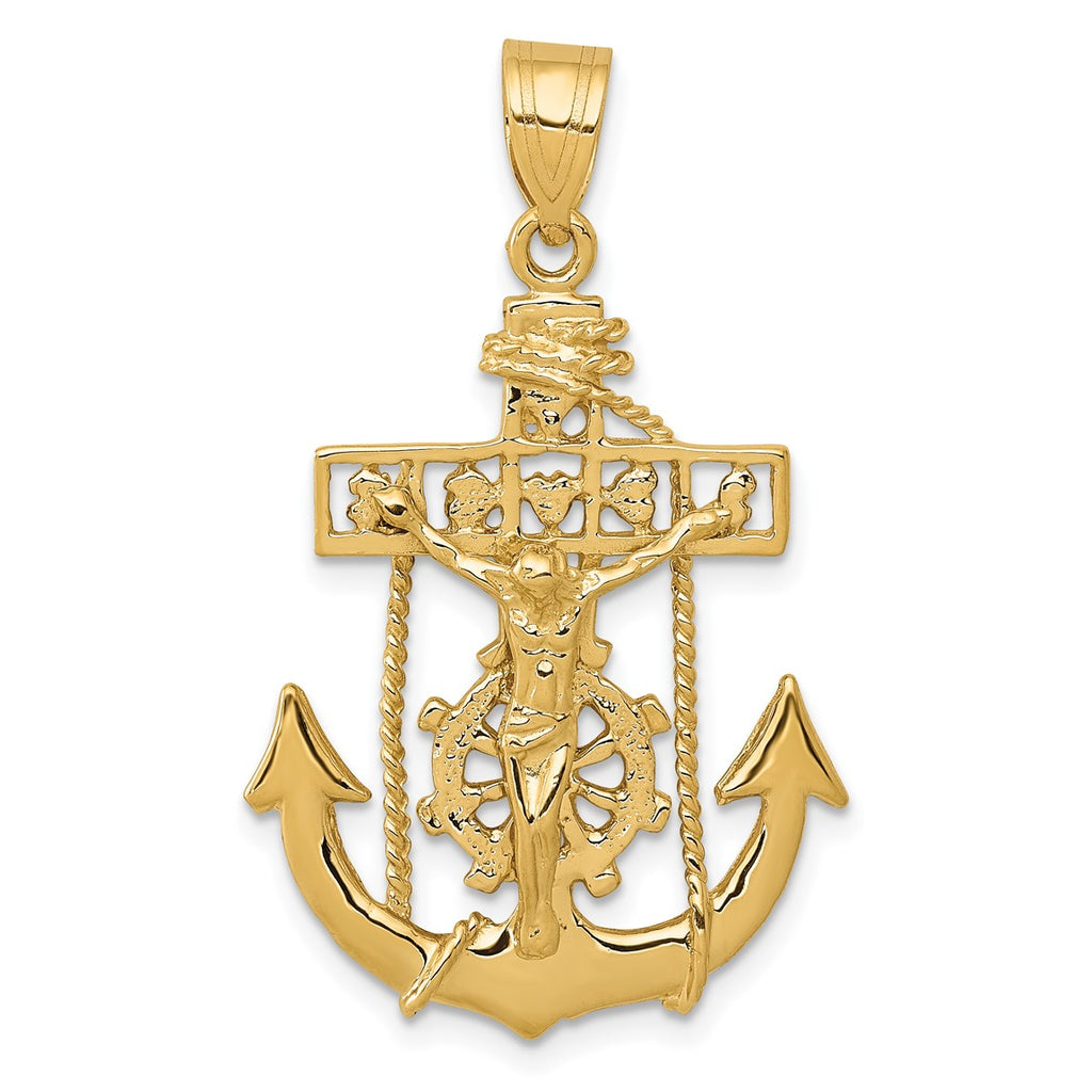 14k Yellow Gold Mariners Cross Pendant C258 – Wellness Marketer Jewelry ...