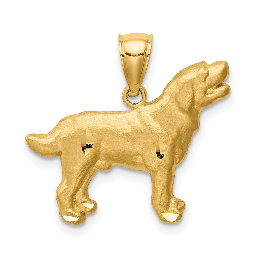 14k Yellow Gold Diamond-Cut Labrador Retriever Pendant – Wellness ...
