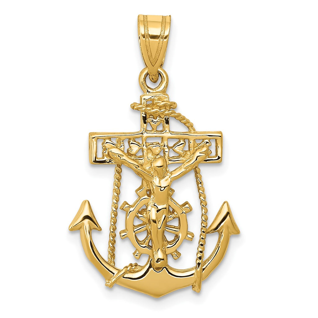 14k Yellow Gold Mariners Cross Pendant C812 – Wellness Marketer Jewelry ...