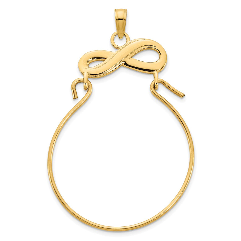 14k Yellow Gold Infinity Charm Holder Pendant – Wellness Marketer ...