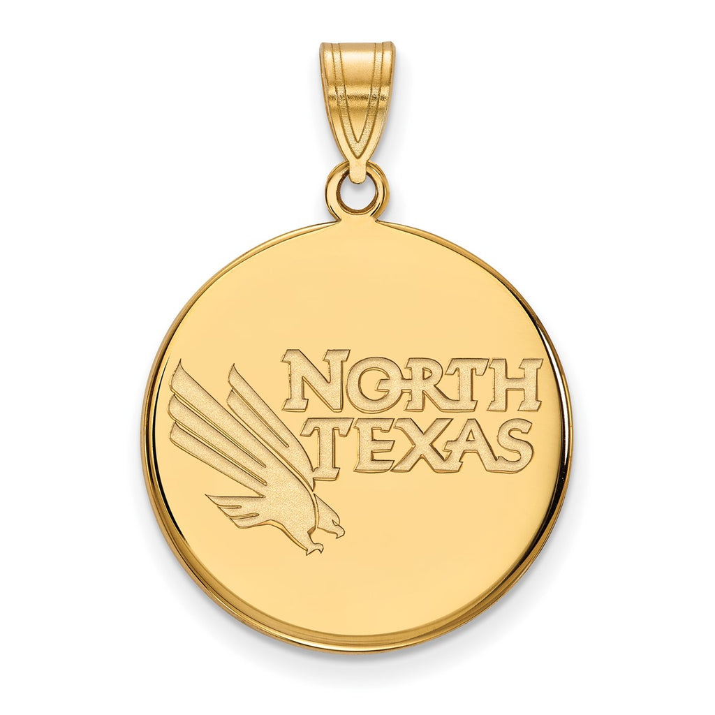 14k Gold LogoArt University of North Texas Large Disc Pendant ...