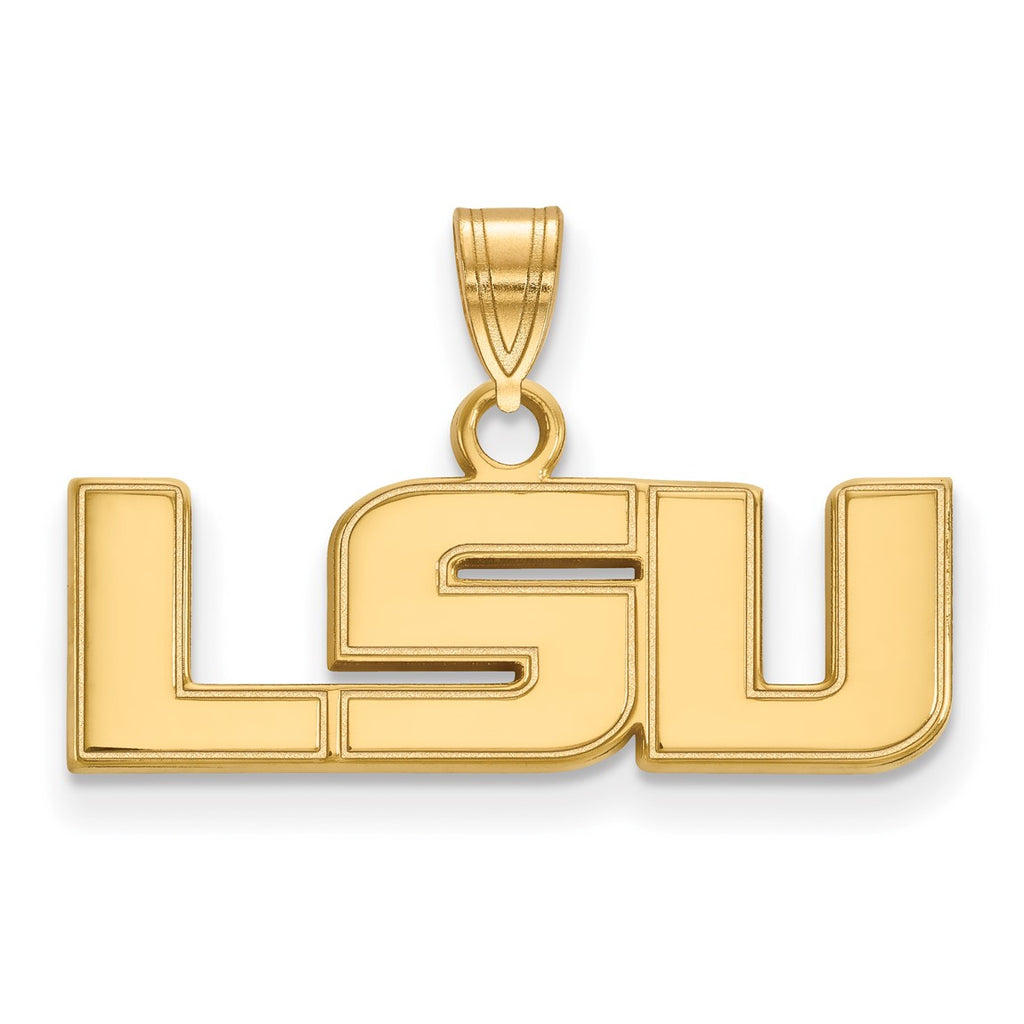 Sterling Silver Gold-plated LogoArt Louisiana State University L-S-U S ...