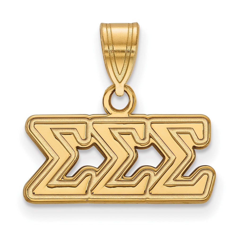 Sterling Silver Gold-plated LogoArt Sigma Sigma Sigma Sorority Greek L ...