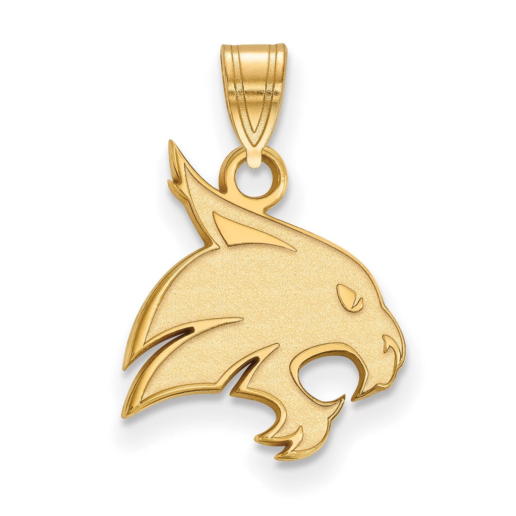 14k Gold LogoArt Texas State University Bobcat Medium Pendant ...