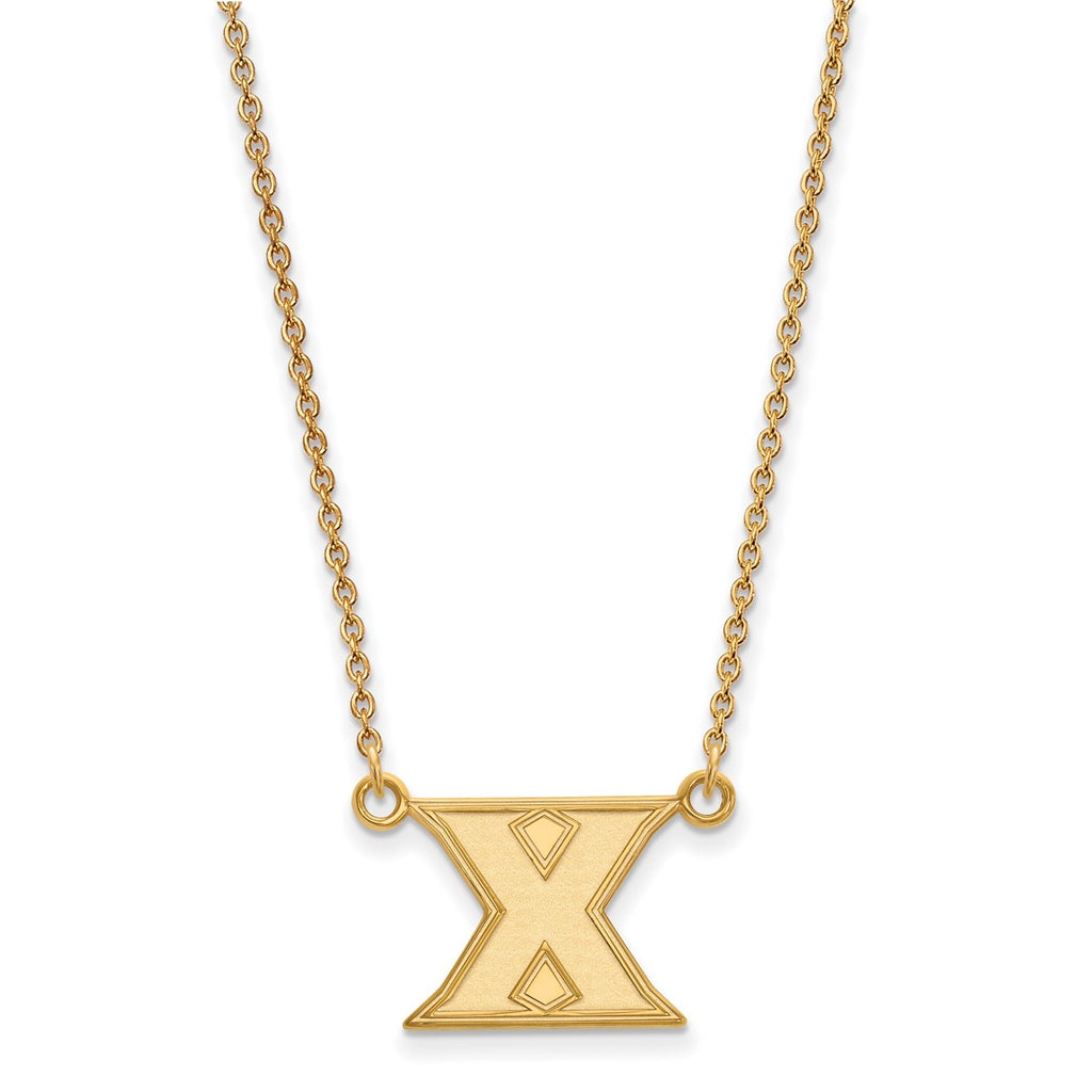 10k Gold LogoArt Xavier University Letter X Small Pendant 18 inch Neck ...