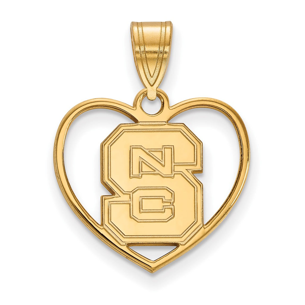 Sterling Silver Gold-plated LogoArt North Carolina State University N ...