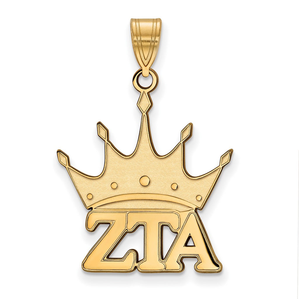 Sterling Silver Gold-plated LogoArt Zeta Tau Alpha Sorority Symbol Med ...