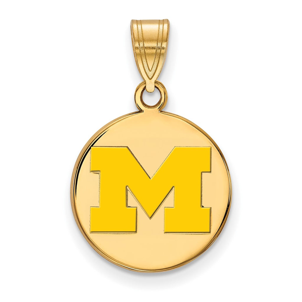 Sterling Silver Gold-plated LogoArt University of Michigan Letter M Me ...