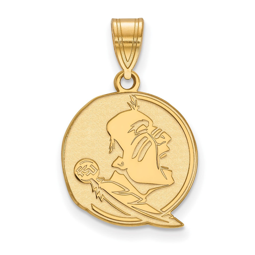 14k Gold LogoArt Florida State University Seminole Medium Pendant ...