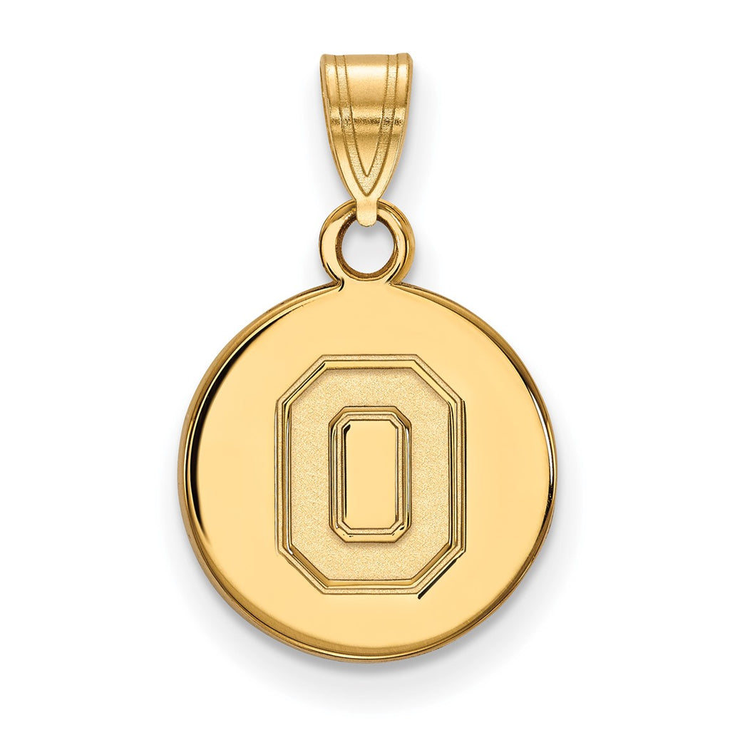 14k Gold LogoArt The Ohio State University Letter O Small Disc Pendant ...