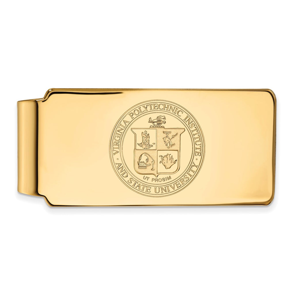 Sterling Silver Gold-plated LogoArt Virginia Tech Crest Money Clip ...