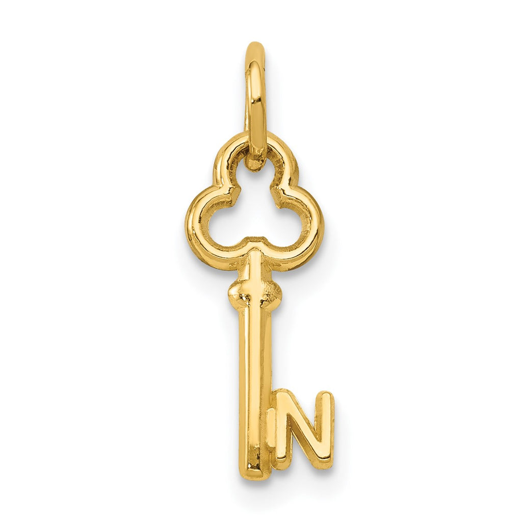 14k Yellow Gold Letter N Key Charm – Wellness Marketer Jewelry ...