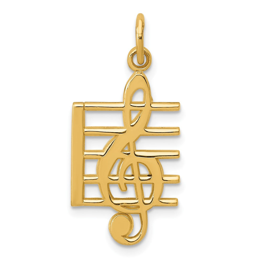 14k Yellow Gold Musical Staff Charm – Wellness Marketer Jewelry ...