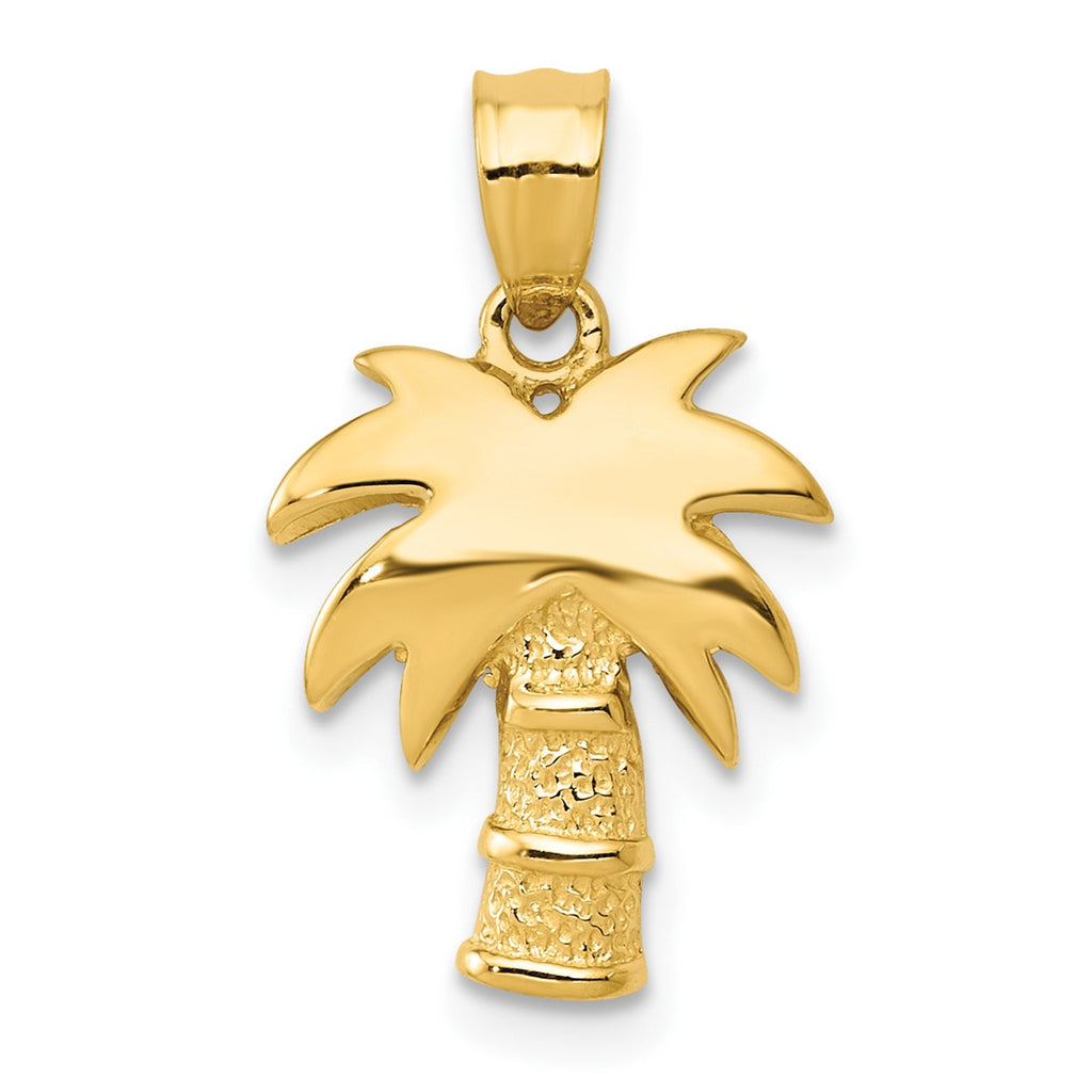 14k Yellow Gold Palm Tree Pendant K4912 – Wellness Marketer Jewelry ...