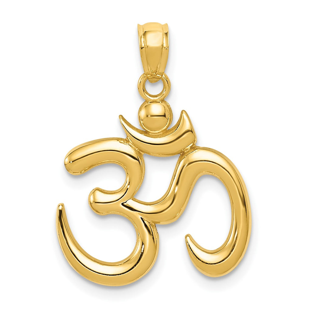 14k Yellow Gold Polished Om Symbol Pendant K6148 – Wellness Marketer ...