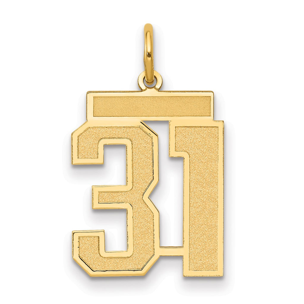 14k Yellow Gold Medium Satin Number 31 Charm – Wellness Marketer ...