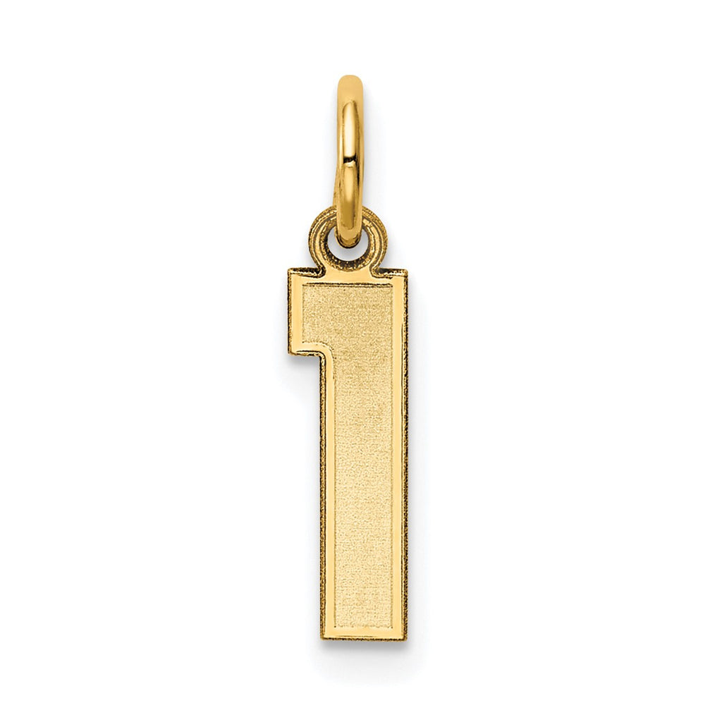 14k Yellow Gold Small Satin Number 1 Charm – Wellness Marketer Jewelry ...