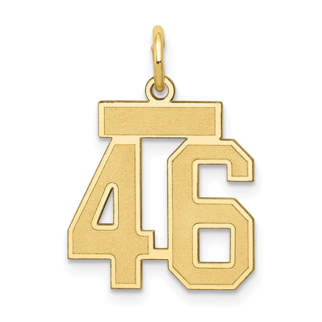 14k Yellow Gold Small Satin Number 46 Charm – Wellness Marketer Jewelry ...