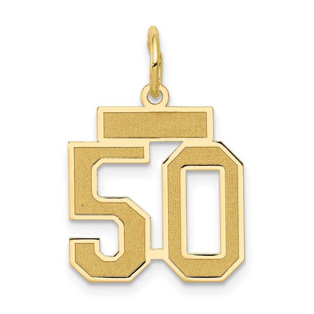 14k Yellow Gold Small Satin Number 50 Charm – Wellness Marketer Jewelry ...