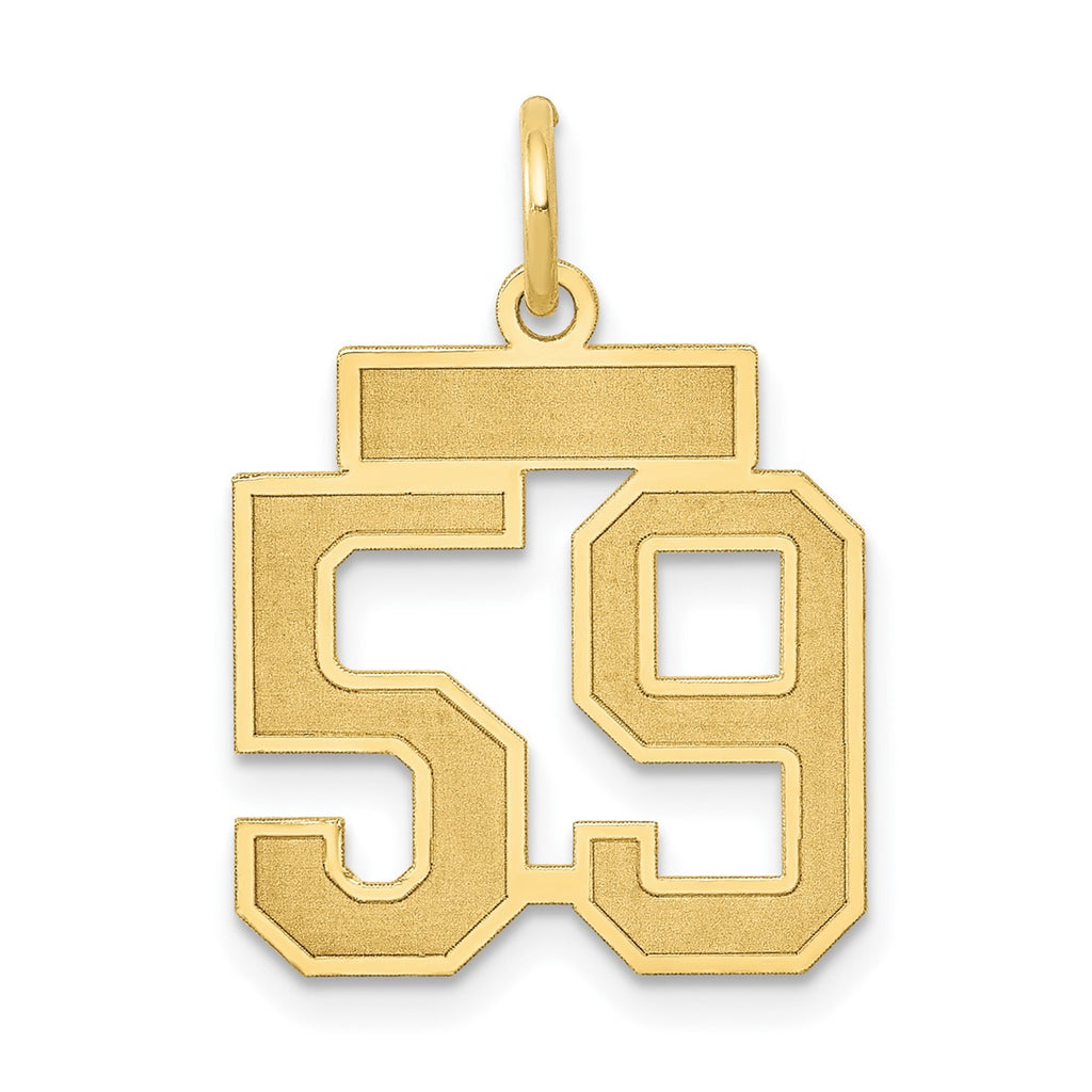14k Yellow Gold Small Satin Number 59 Charm – Wellness Marketer Jewelry ...