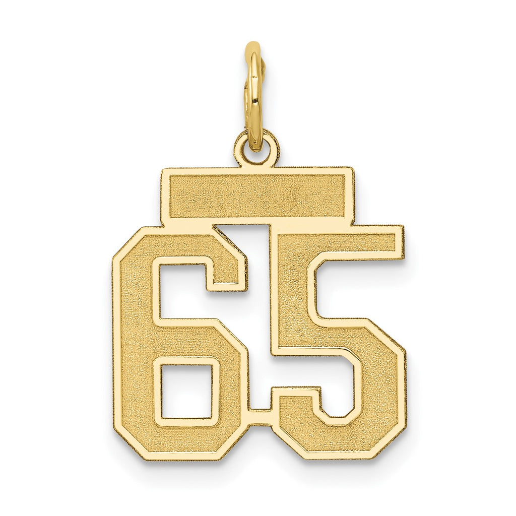 14k Yellow Gold Small Satin Number 65 Charm – Wellness Marketer Jewelry ...