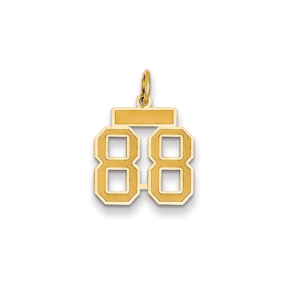 14k Yellow Gold Small Satin Number 88 Charm – Wellness Marketer Jewelry ...
