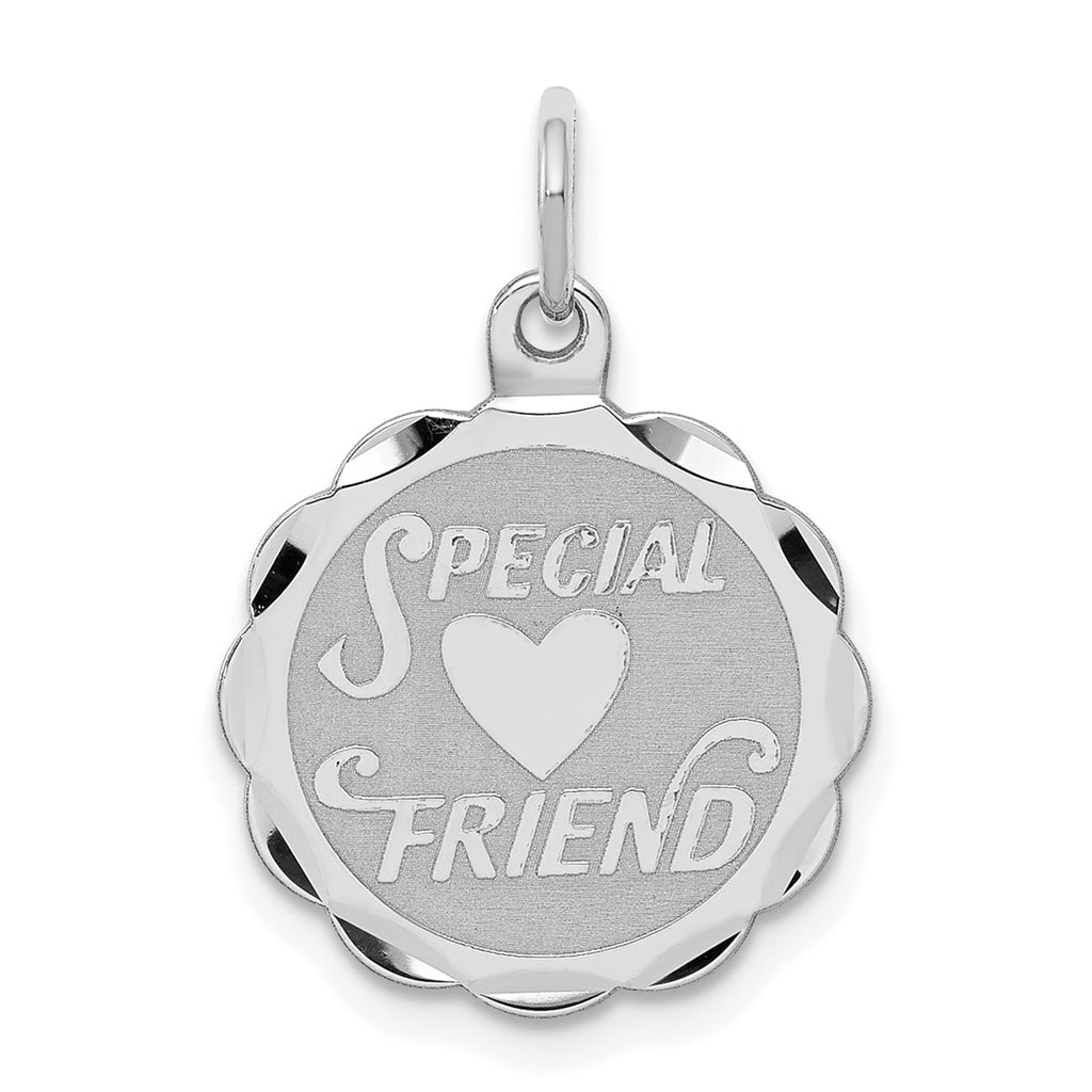 Sterling Silver Rhodium-plated Special Friend Disc Charm – Wellness ...