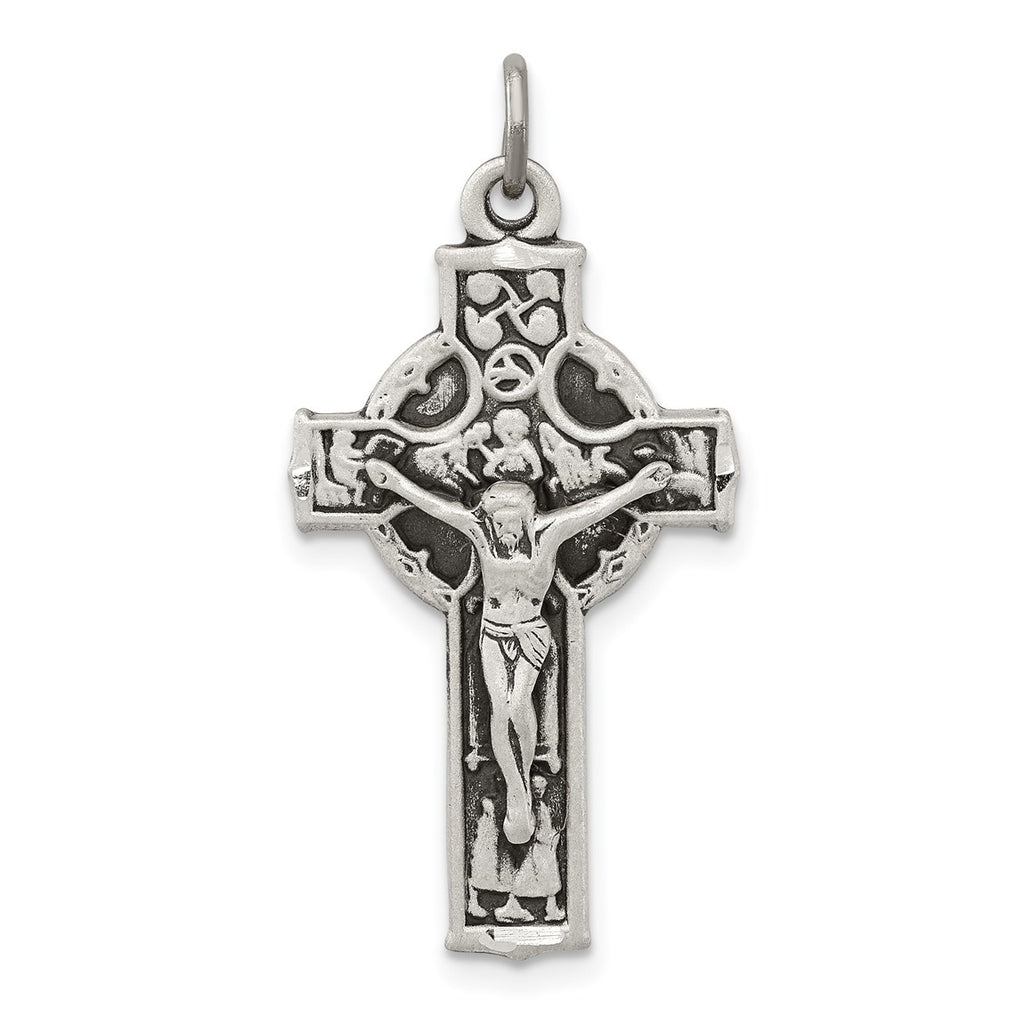 925 Sterling Silver Antiqued Irish 4-Way Inri Crucifix Cross Pendant ...