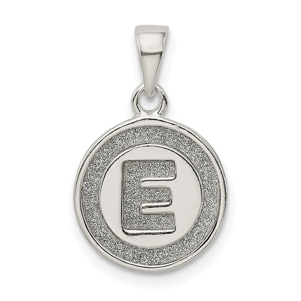 Sterling Silver Glitter Enamel Letter E Circle Pendant – Wellness ...