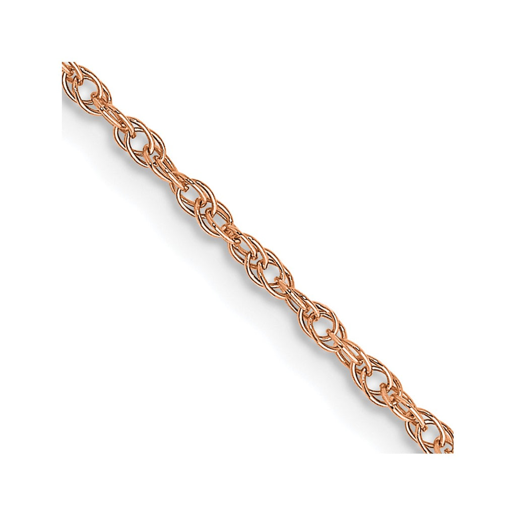 16" 14k Rose Gold 1.15mm Baby Rope Chain Necklace – Wellness Marketer ...