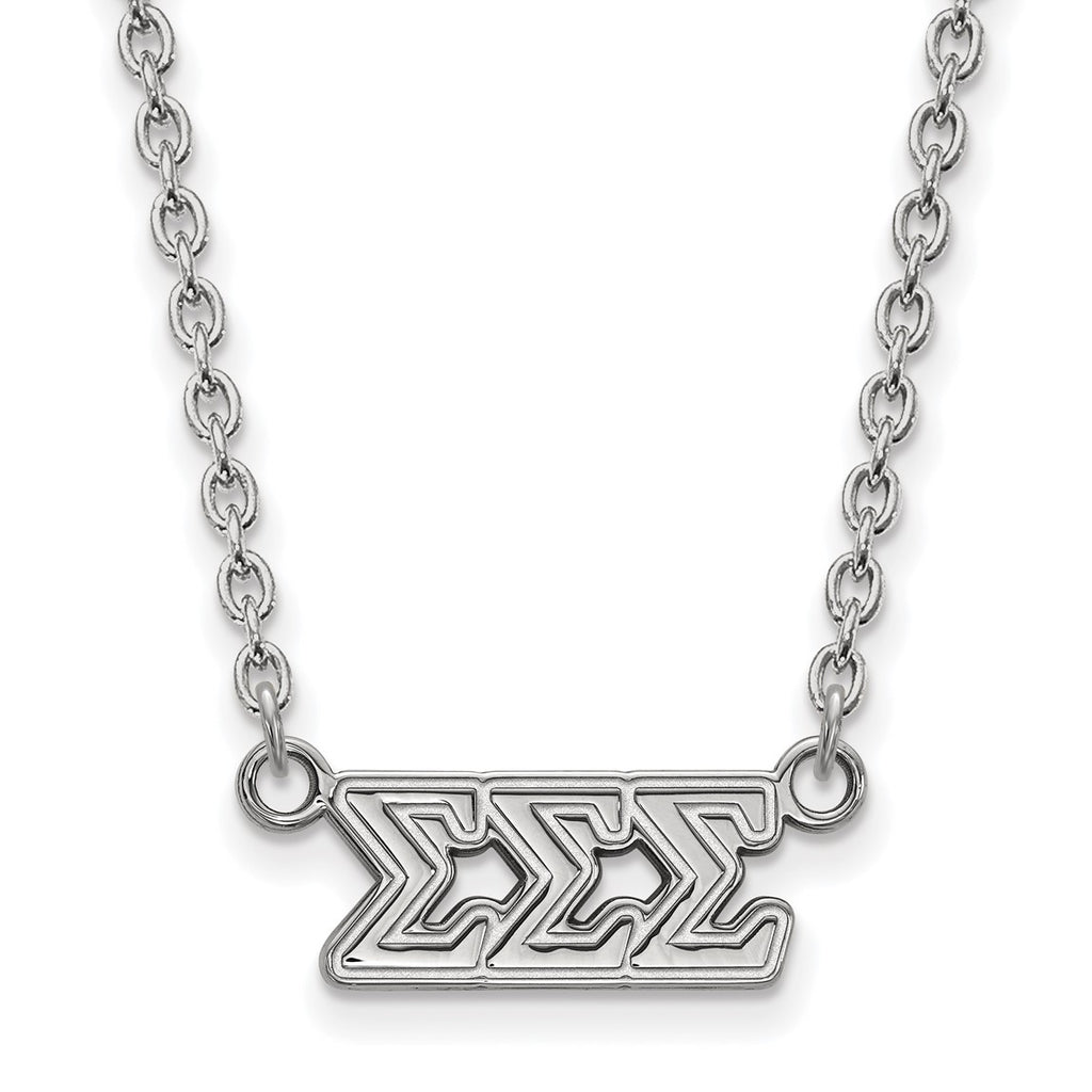 Sterling Silver Rhodium-plated LogoArt Sigma Sigma Sigma Sorority Gree ...