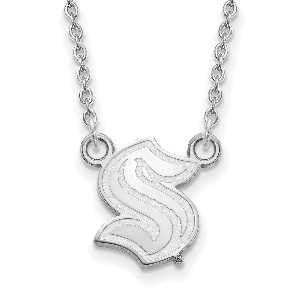 10k White Gold NHL LogoArt Seattle Kraken Small Pendant Necklace ...