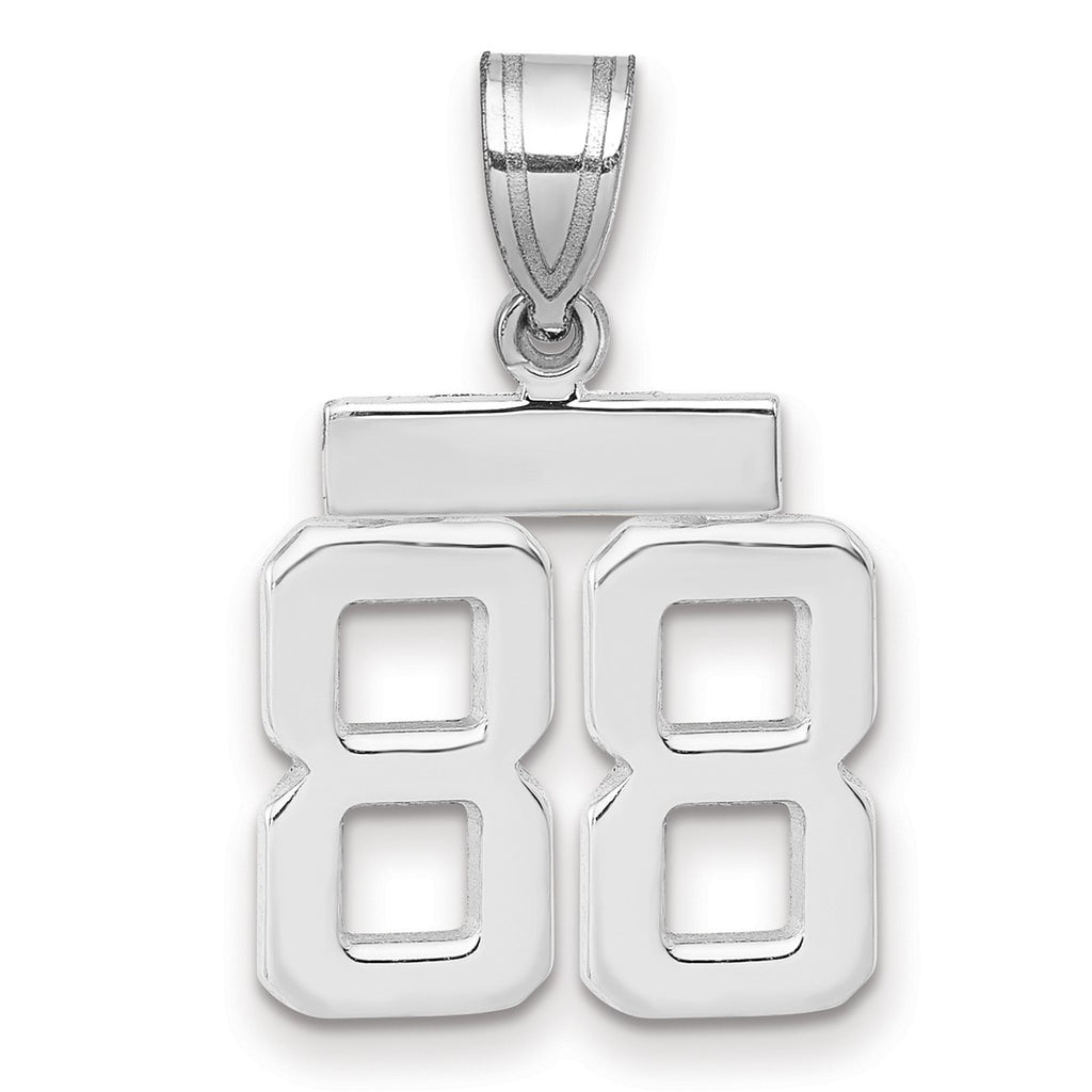 14k White Gold Small Polished Number 88 Pendant – Wellness Marketer ...