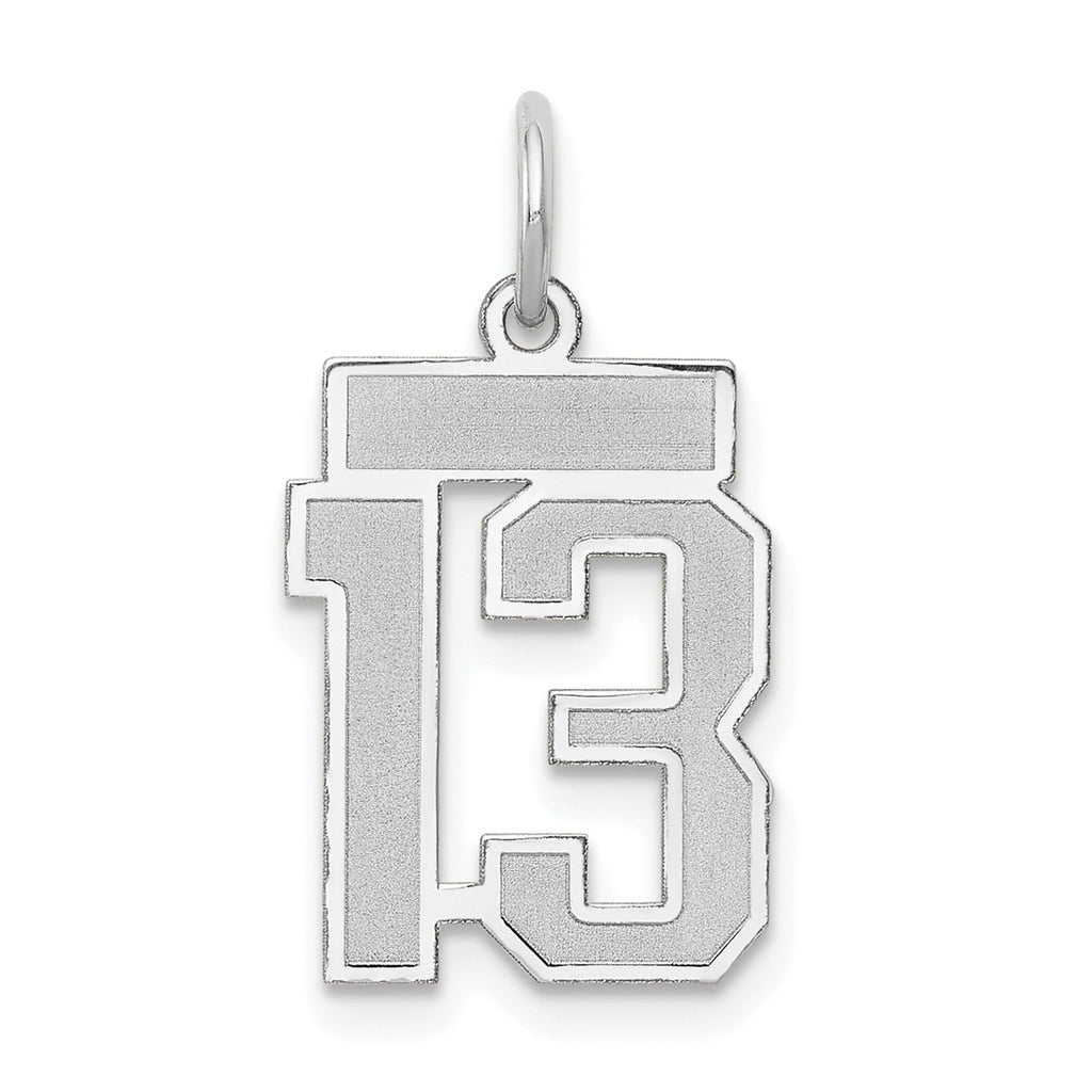 14k White Gold Small Satin Number 13 Charm – Wellness Marketer Jewelry ...