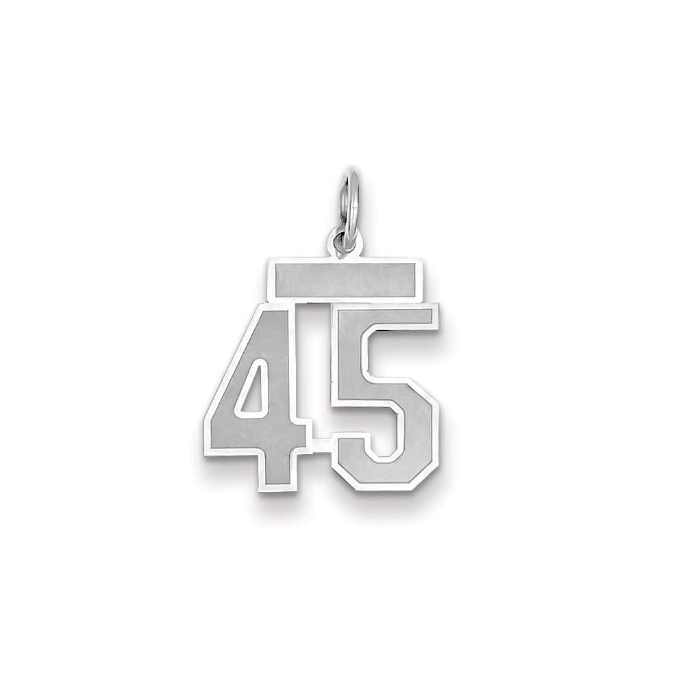 14k White Gold Small Satin Number 45 Charm – Wellness Marketer Jewelry ...