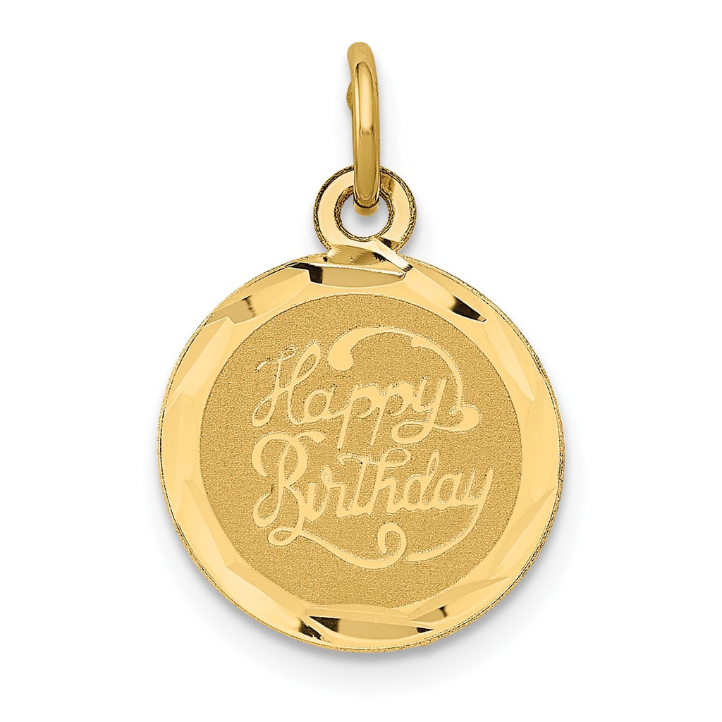 14k Yellow Gold Happy Birthday Disc Charm – Wellness Marketer Jewelry ...