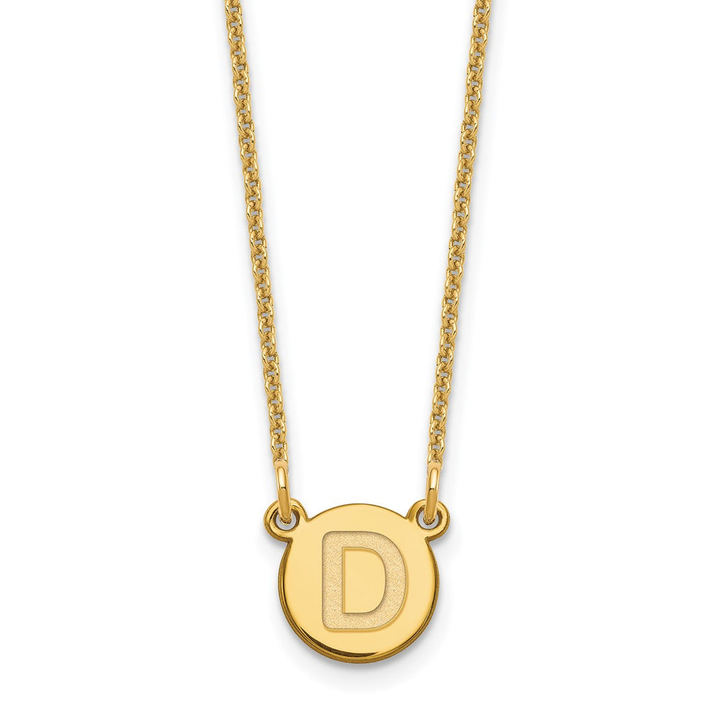 14k Yellow Gold Tiny Circle Block Letter D Initial Necklace – Wellness ...