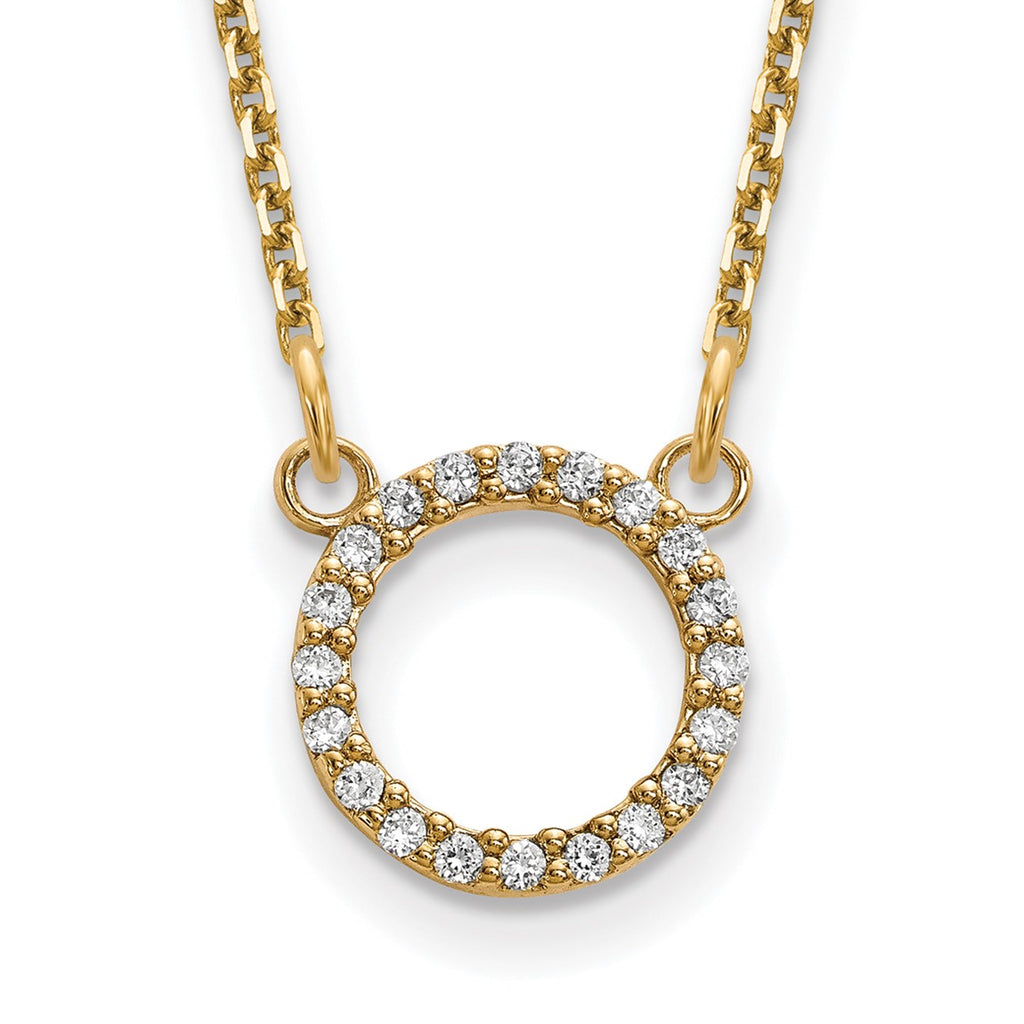 14k Yellow Gold Diamond Open Circle Necklace XP5027A – Wellness ...